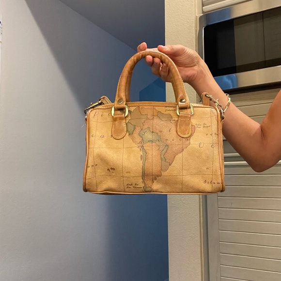 Gitano | Bags | Vintage Leather World Map Mini Purse | Poshmark